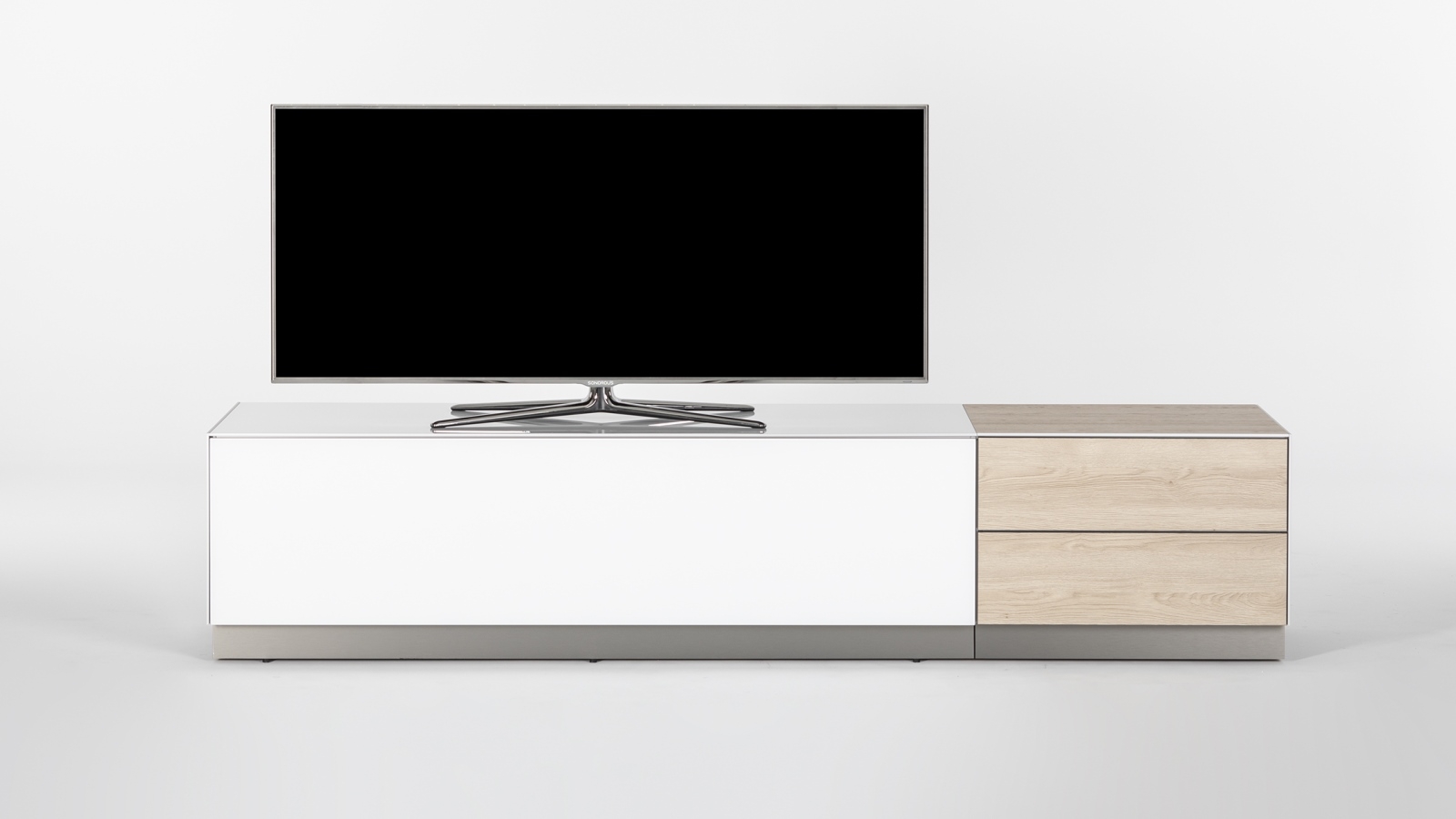 Sonorous Element 2250mm TV Cabinet - White Oak | Harvey Norman