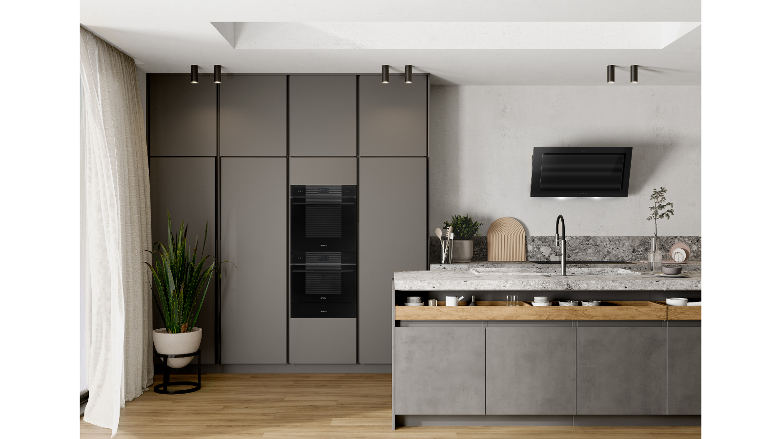 Smeg Linea 600mm Steam100 Oven - Midnight Black | Harvey Norman