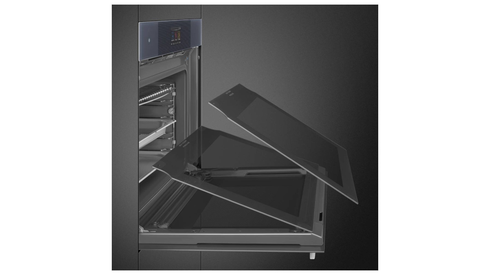 Smeg Linea 600mm Steam100 Pro Oven - Neptune Grey | Harvey Norman