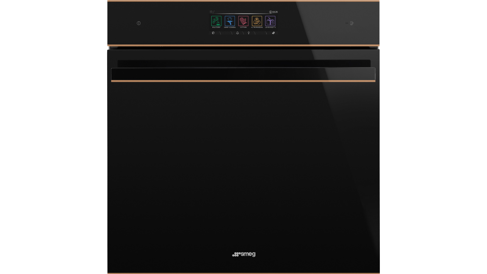 Smeg 600mm Dolce Stil Novo Steam100 Pro Oven - Black/Copper | Harvey Norman