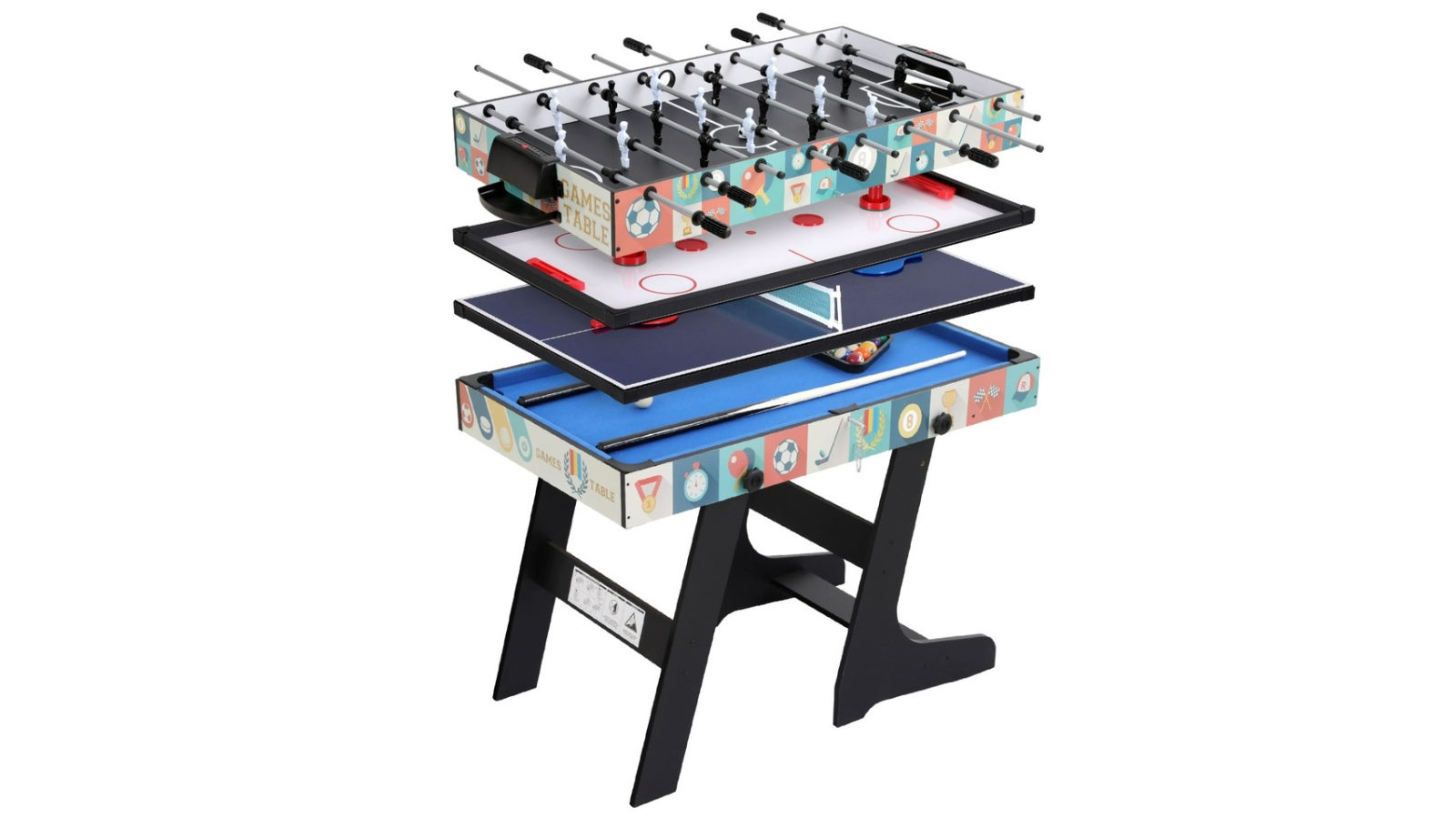 Hanna Goods 4-in-1 Soccer Table Foldable Game Foosball Table Tennis ...
