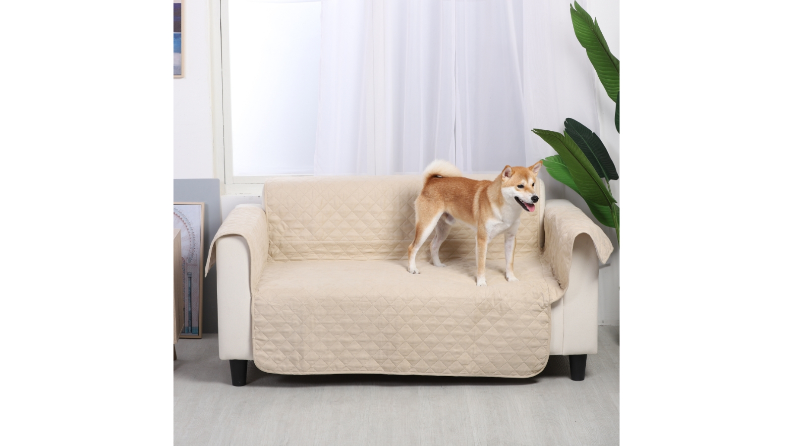 Charlie's Cosy Cover Quilted Cream Sofa Cover Protector for Loveseat ...