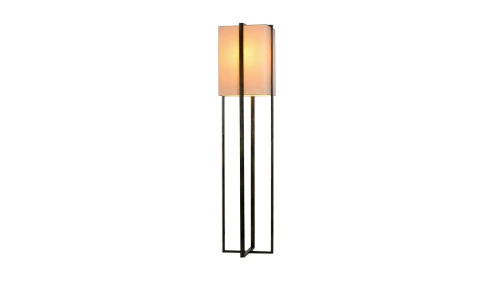 Sylvania Lighting Modern Steel Frame with Square Shape Floor Lamp Light ...