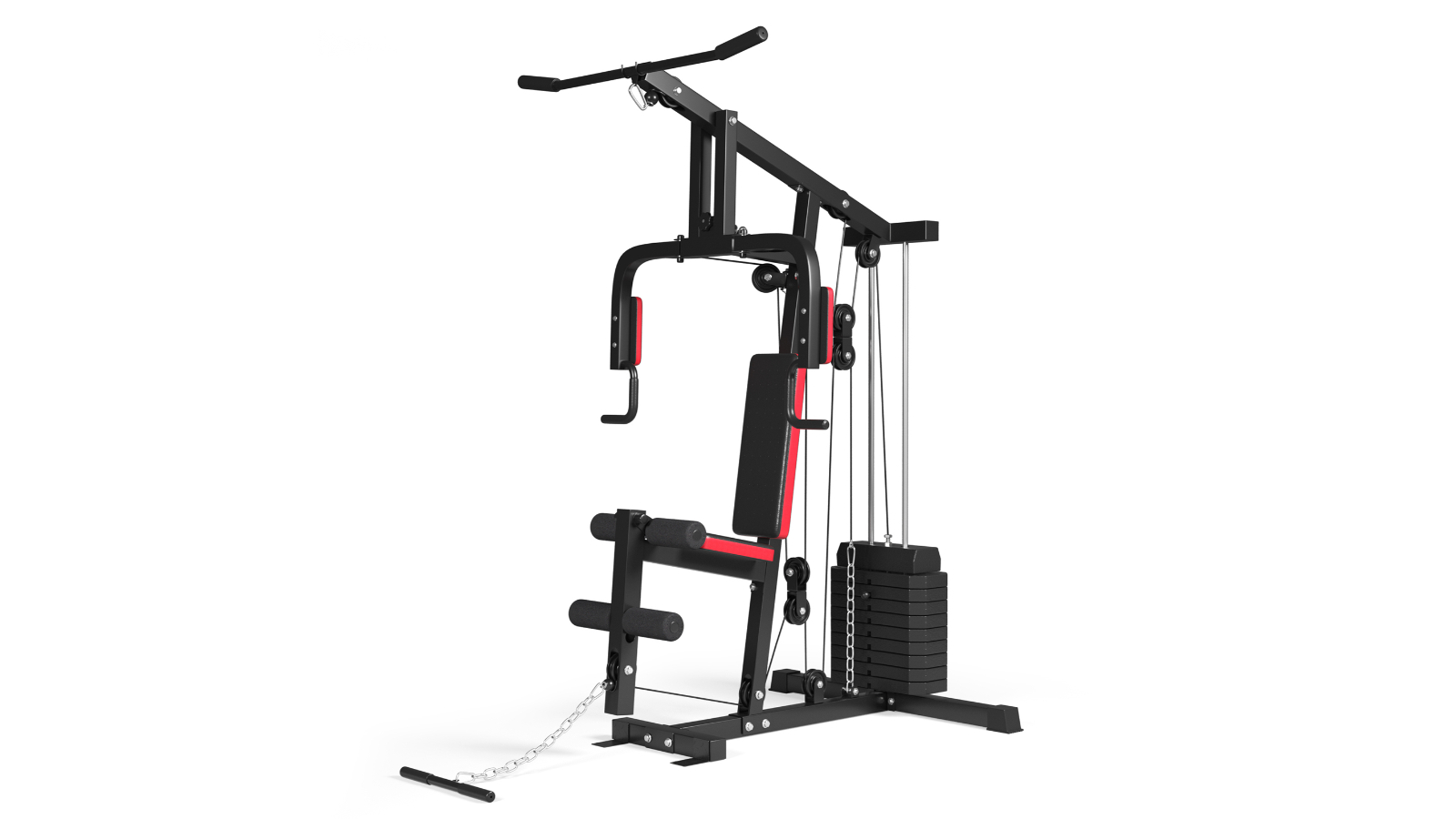 Costway Multi Home Gym Station with Cable Strength Machine and Bench ...