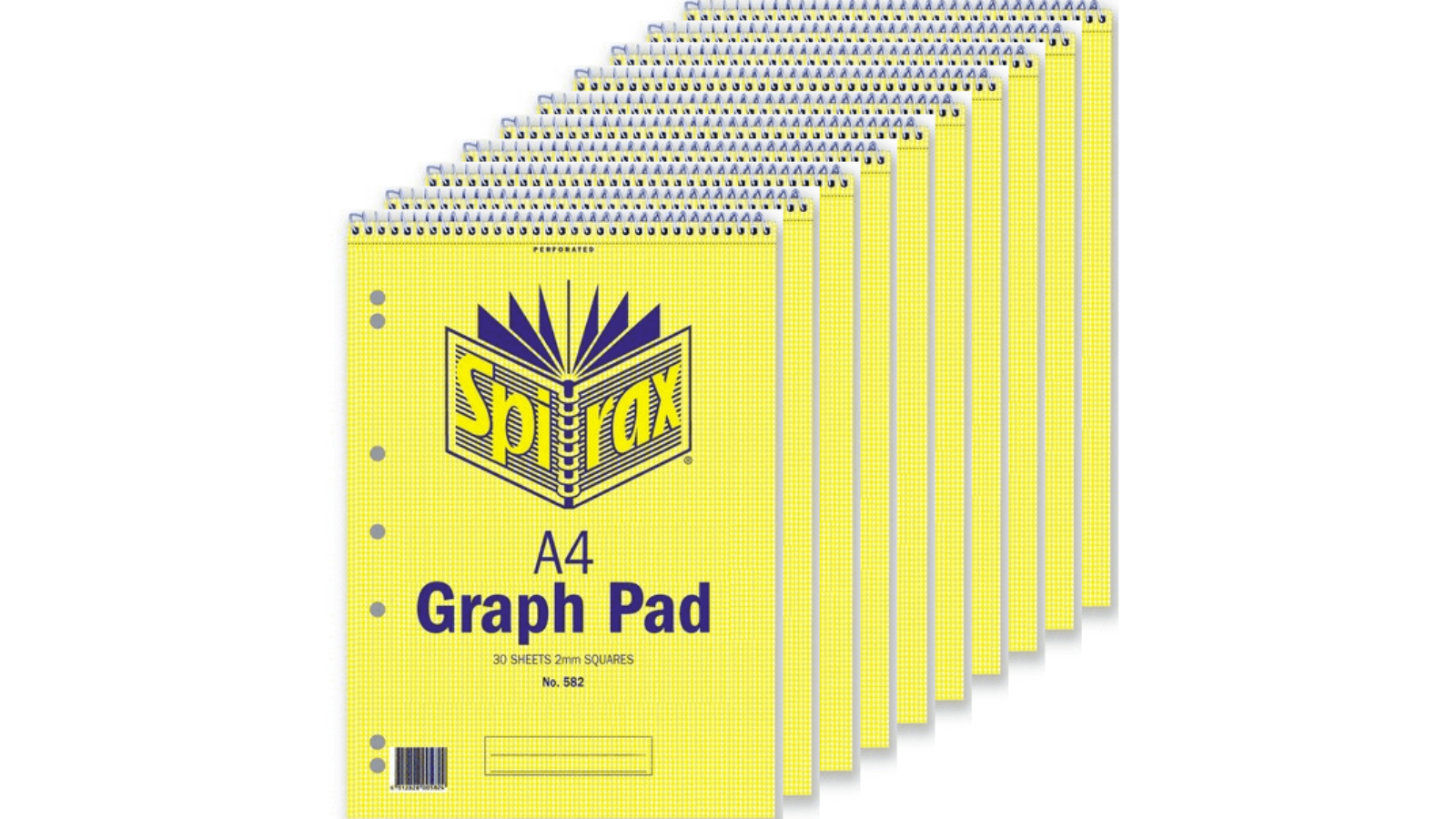 Spirax 582 Pack of 10 Square Grid 60 Page 0.2cm Graph Book A4 | Harvey ...