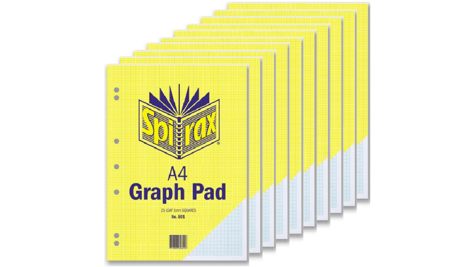Spirax 801 Pack of 10 25 Leaf Page 0.1cm Graph Pad Book A4 | Harvey Norman
