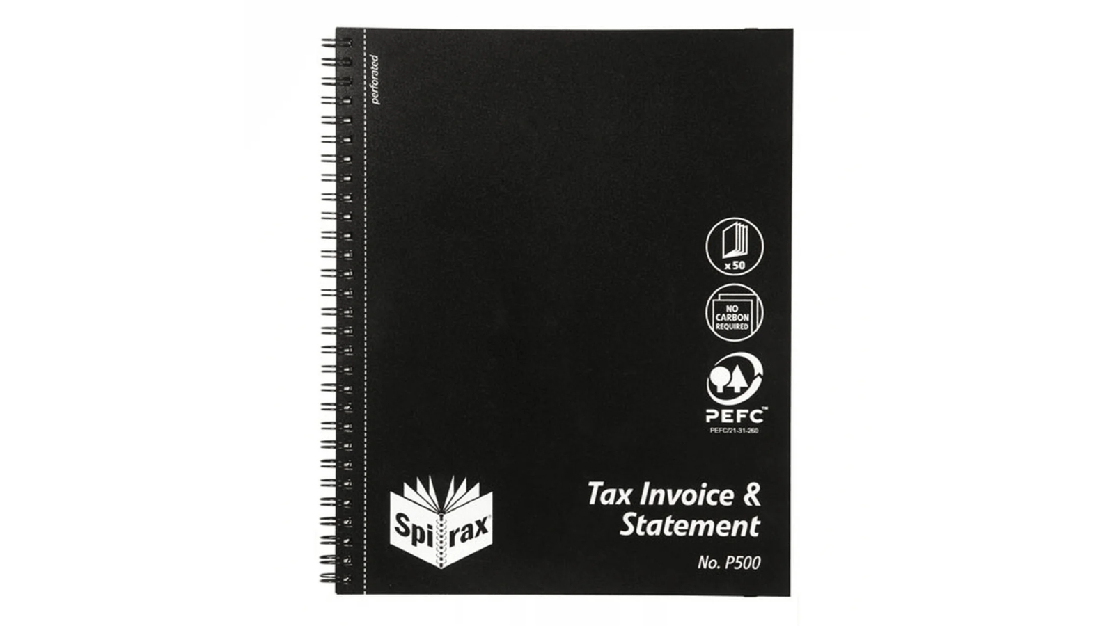 Spirax P500 Pack of 5 Quarto A4 Tax Invoice and Statement Book | Harvey ...