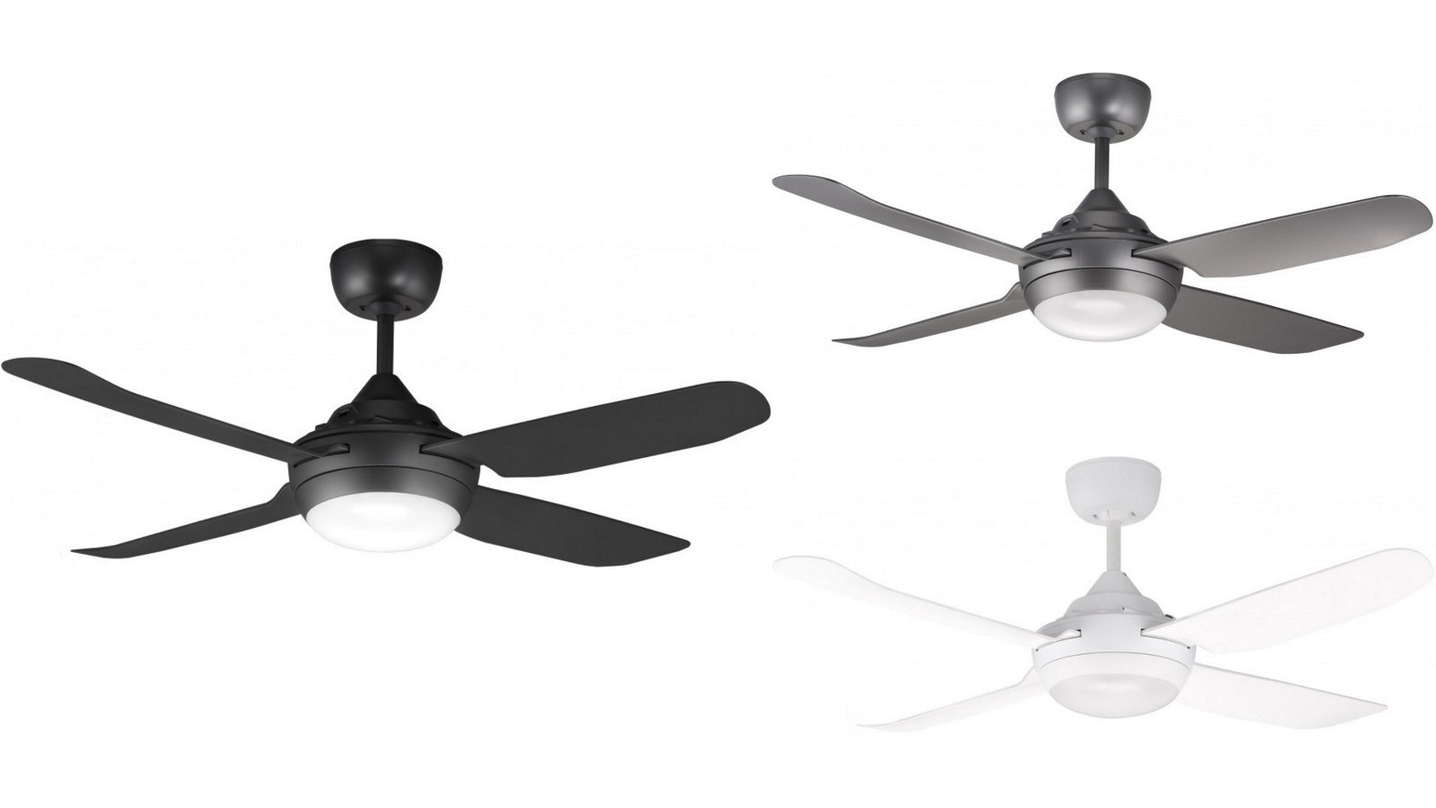 Ventair Spinika 120cm Fully Moulded 4 Blade Ceiling Fan with Light | Harvey Norman