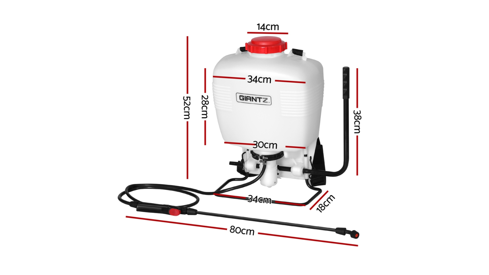 Giantz Plastic Backpack Weed Sprayer Knapsack - 15 Litre | Harvey Norman