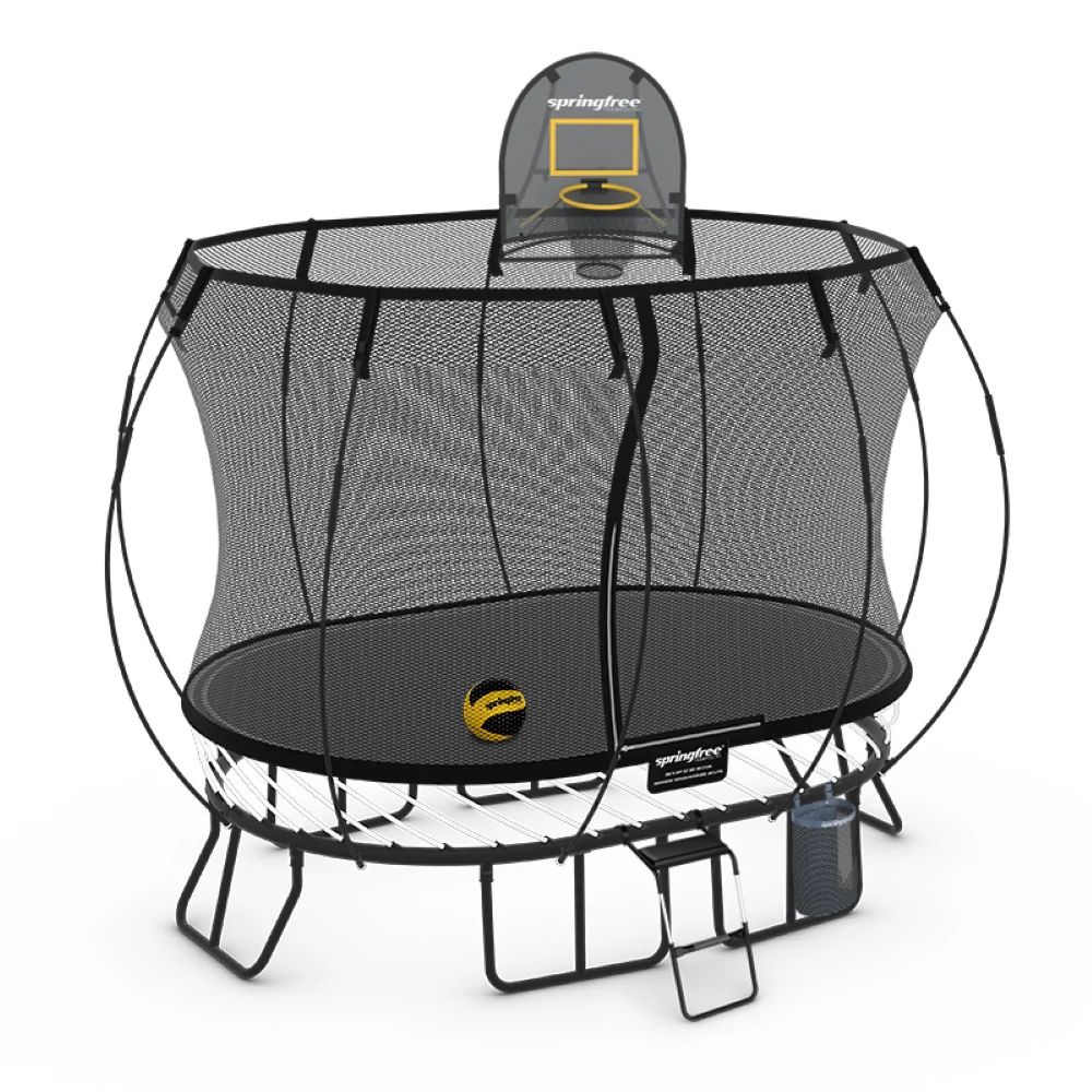 Springfree Compact Oval Trampoline 1.9m x 2.7m Sports Bundle | Harvey ...