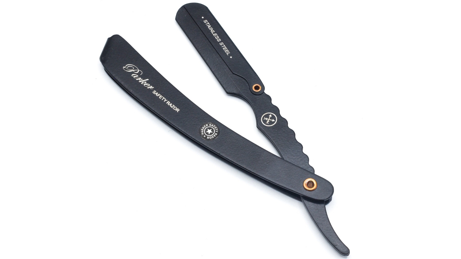 Parker SRX Black Stainless Steel Straight Edge Razor | Harvey Norman