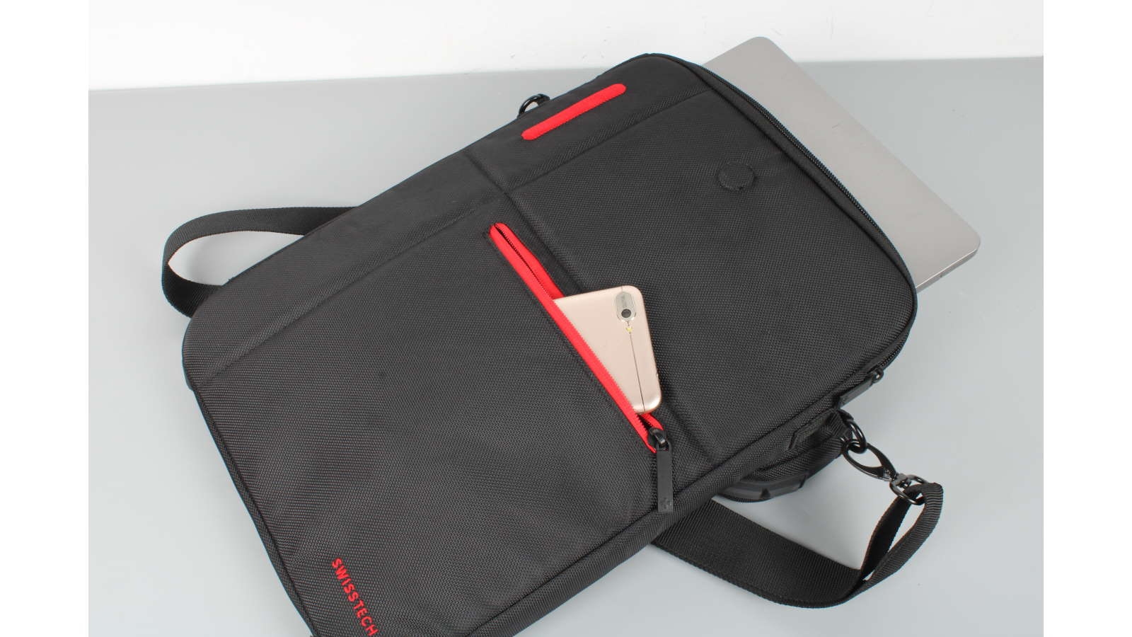 SwissTech 15.6-inch Firewall Laptop Slip Case - Black/Red | Harvey Norman