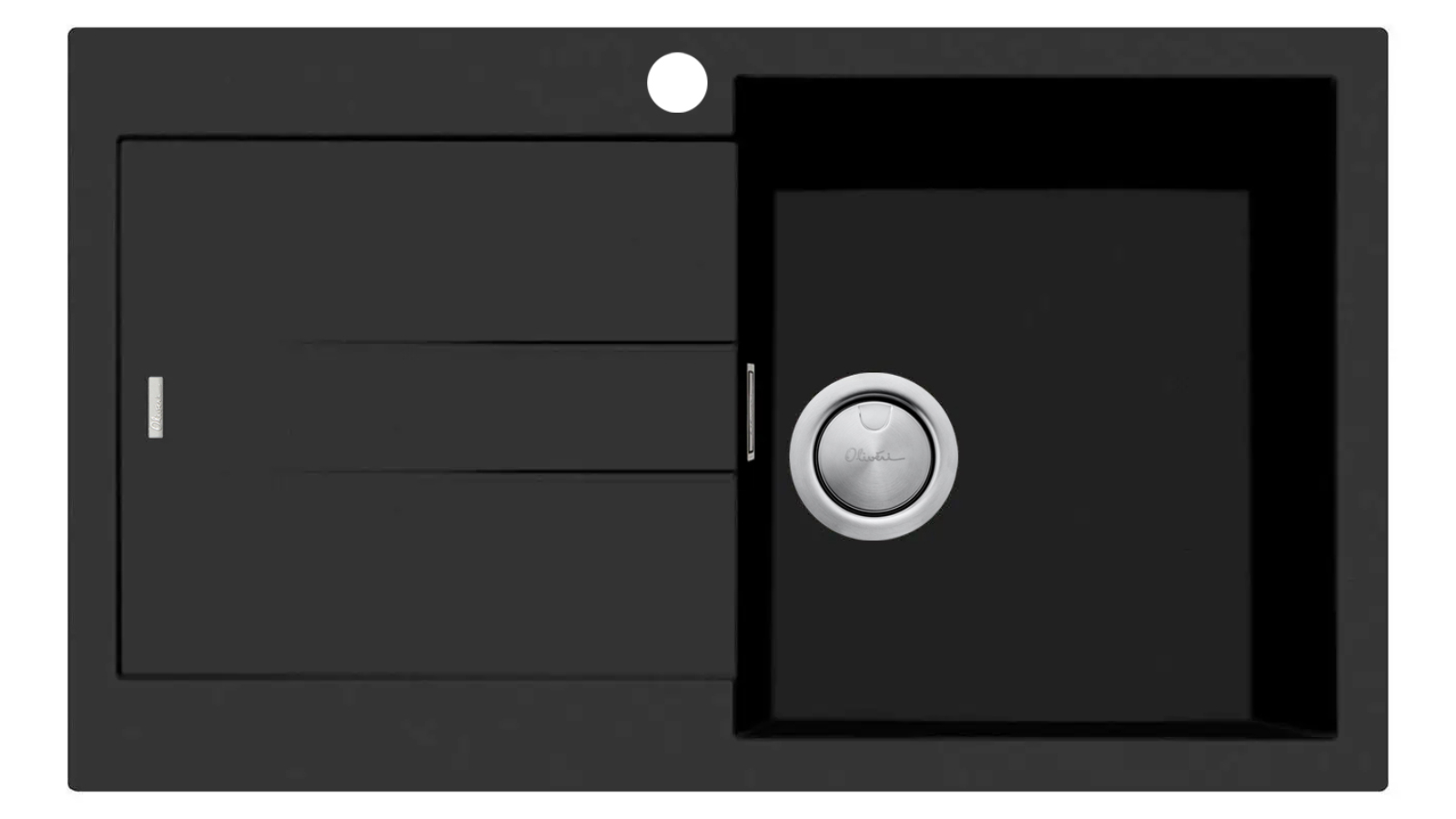Oliveri Santorini Single Bowl Topmount Sink with Drainer - Matte Black ...