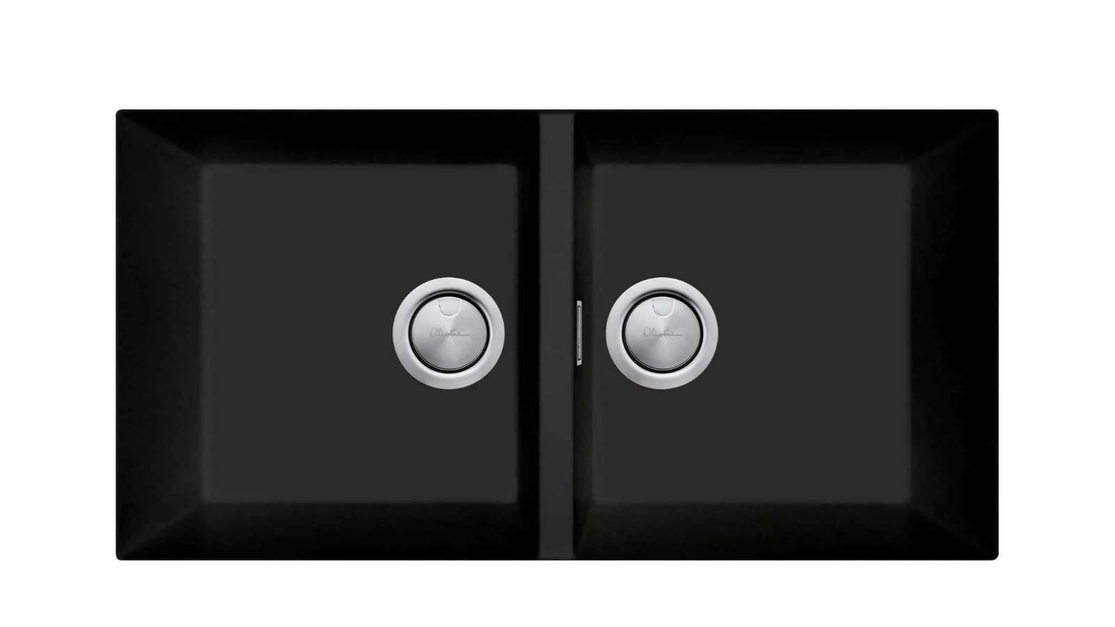 Oliveri Santorini Matte Black Double Bowl Undermount Sink | Harvey Norman