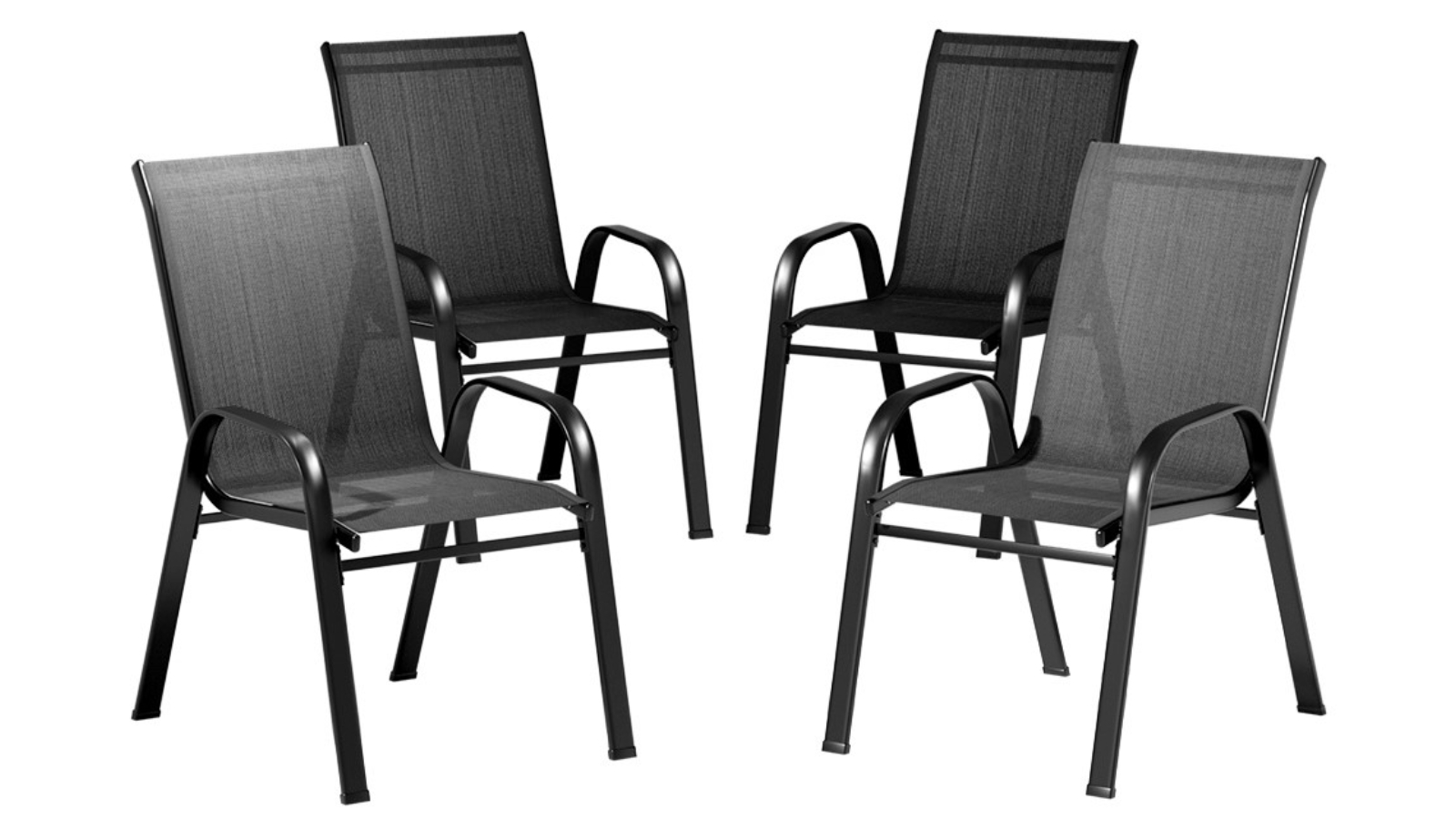 Gardeon 4 Piece Outdoor Stackable Chair | Harvey Norman