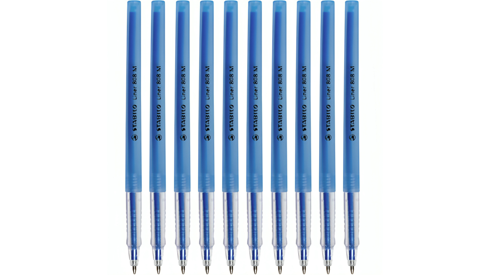 Stabilo Box of 10 808 Liner Ballpoint Pen - Blue | Harvey Norman