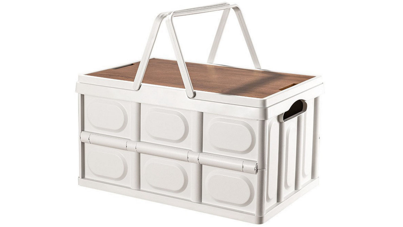 Soga 30L White Car & Camping Foldable Crate Stackable Container Storage ...