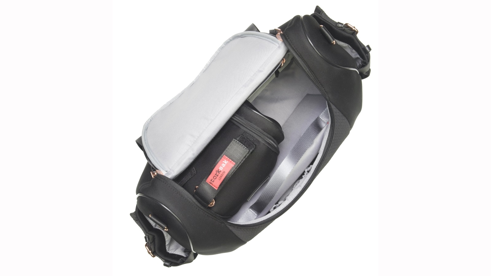 Storksak Poppy Luxe Nappy Bag - Black Scuba | Harvey Norman