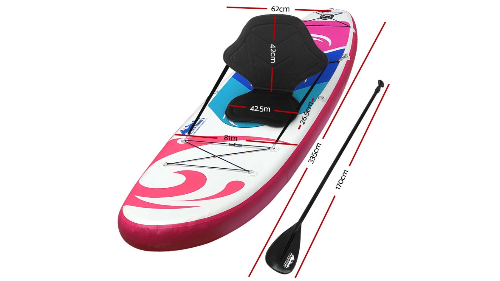 Weisshorn 11ft Inflatable Stand Up Surfboard with Kayak Paddleboard ...