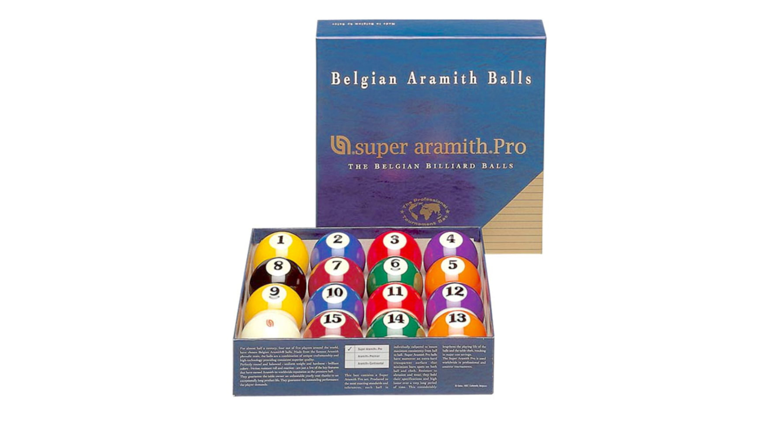 Aramith Super Pro Cup Pool Ball with 2 and 1/4inch Dotted Cue Ball ...