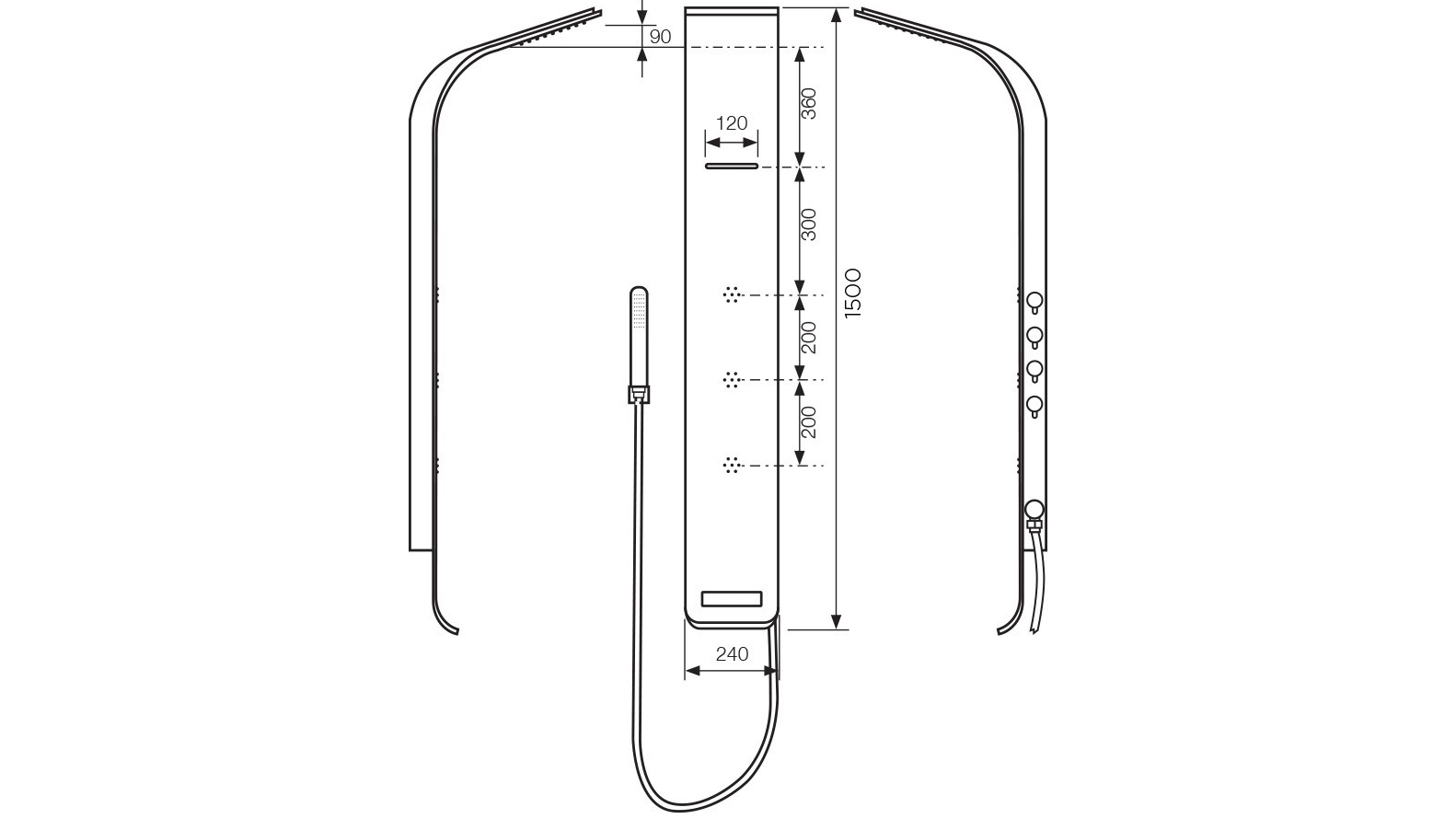 Arcisan Synergii Shower Panel Retrofittable Right Side Operation ...