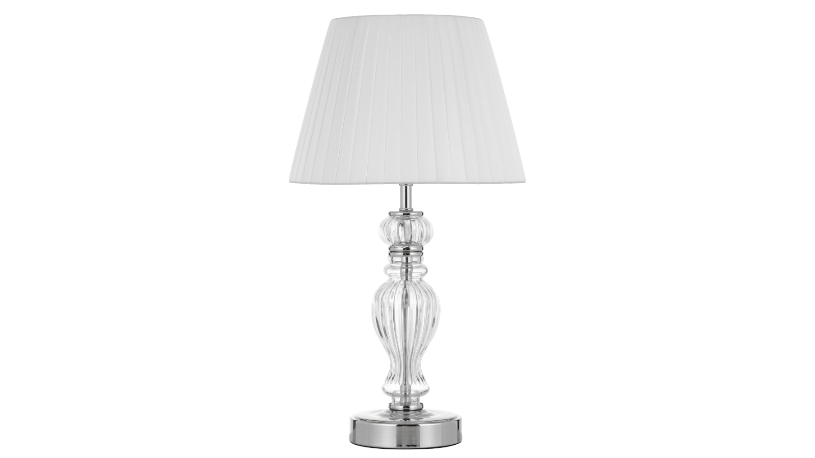 Pretty & Practical Lausanne Chrome Table Lamp with Clear and White ...