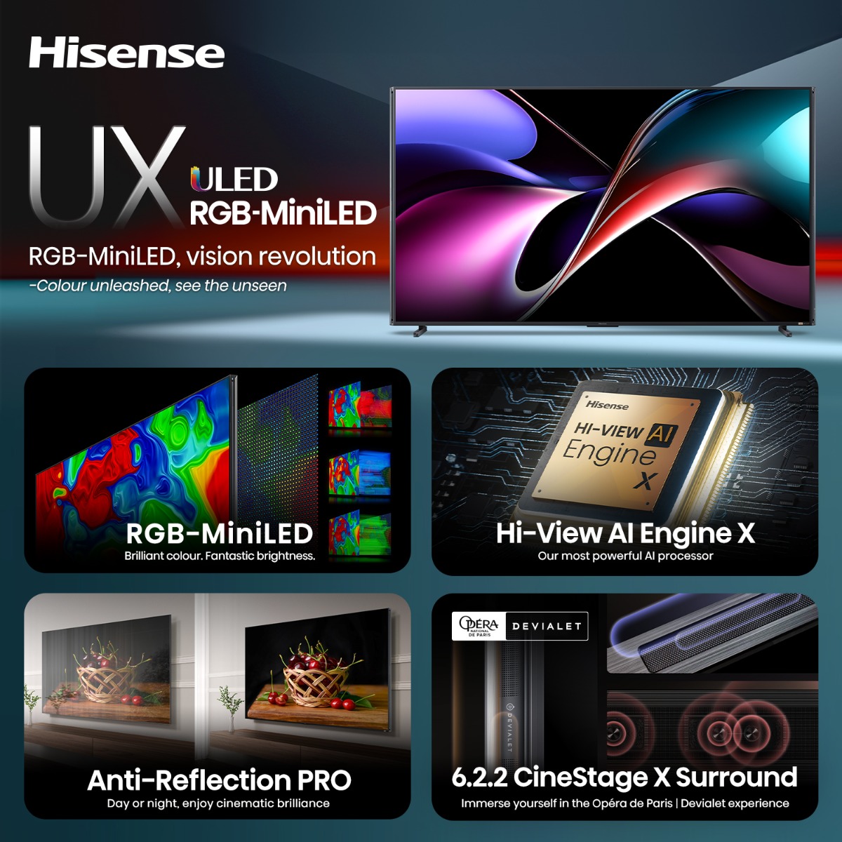 Hisense 116-inch ULED RGB Mini LED TV | Harvey Norman