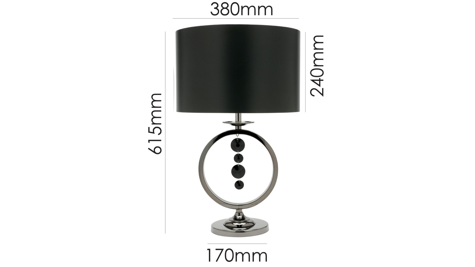 Brooklyn Lighting Lydia Table Lamp - Black | Harvey Norman
