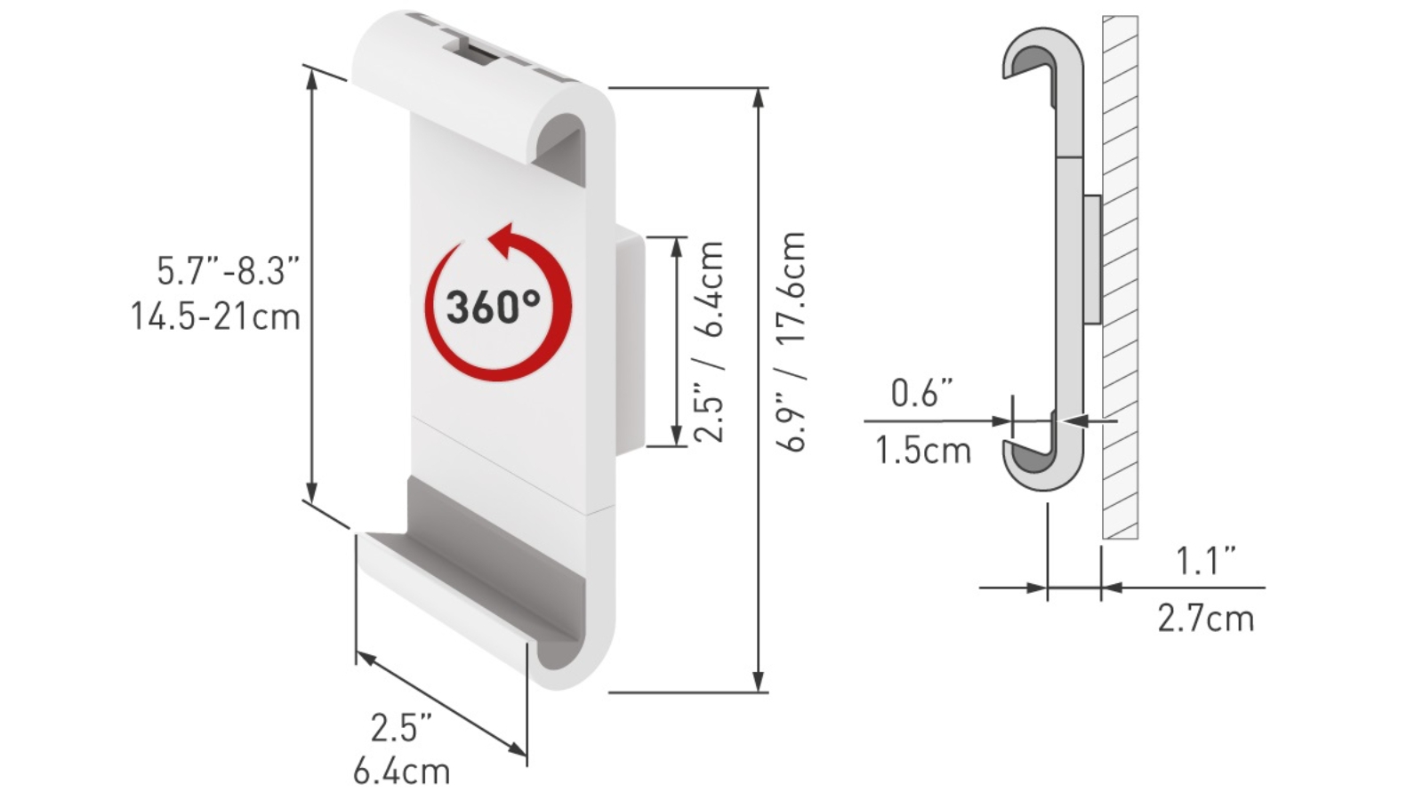 Barkan Tablet Wall Mount - 7- 12inch | Harvey Norman