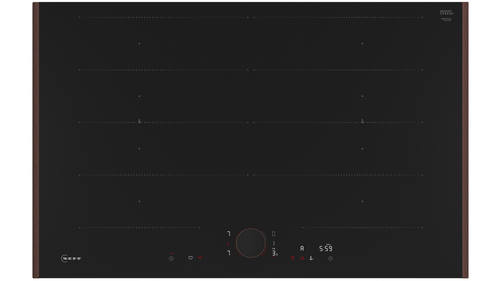 Neff 800mm Flex Induction Cooktop with Twist Pad Flex Control - Brushed ...