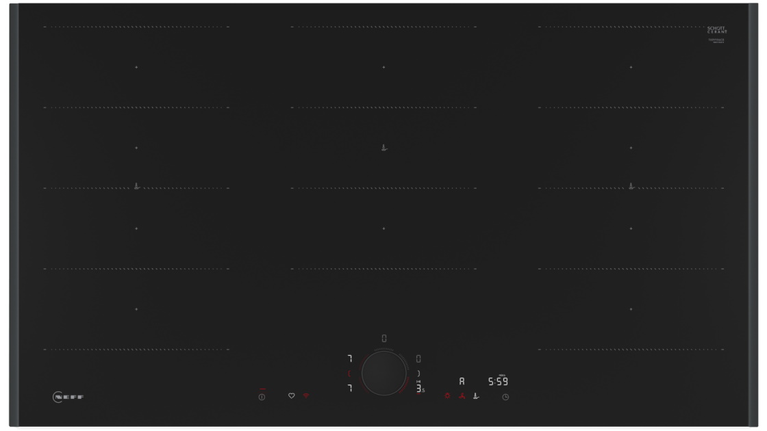 Neff 900mm 5 Zone Flex Induction Cooktop with Twist Pad Flex Control ...