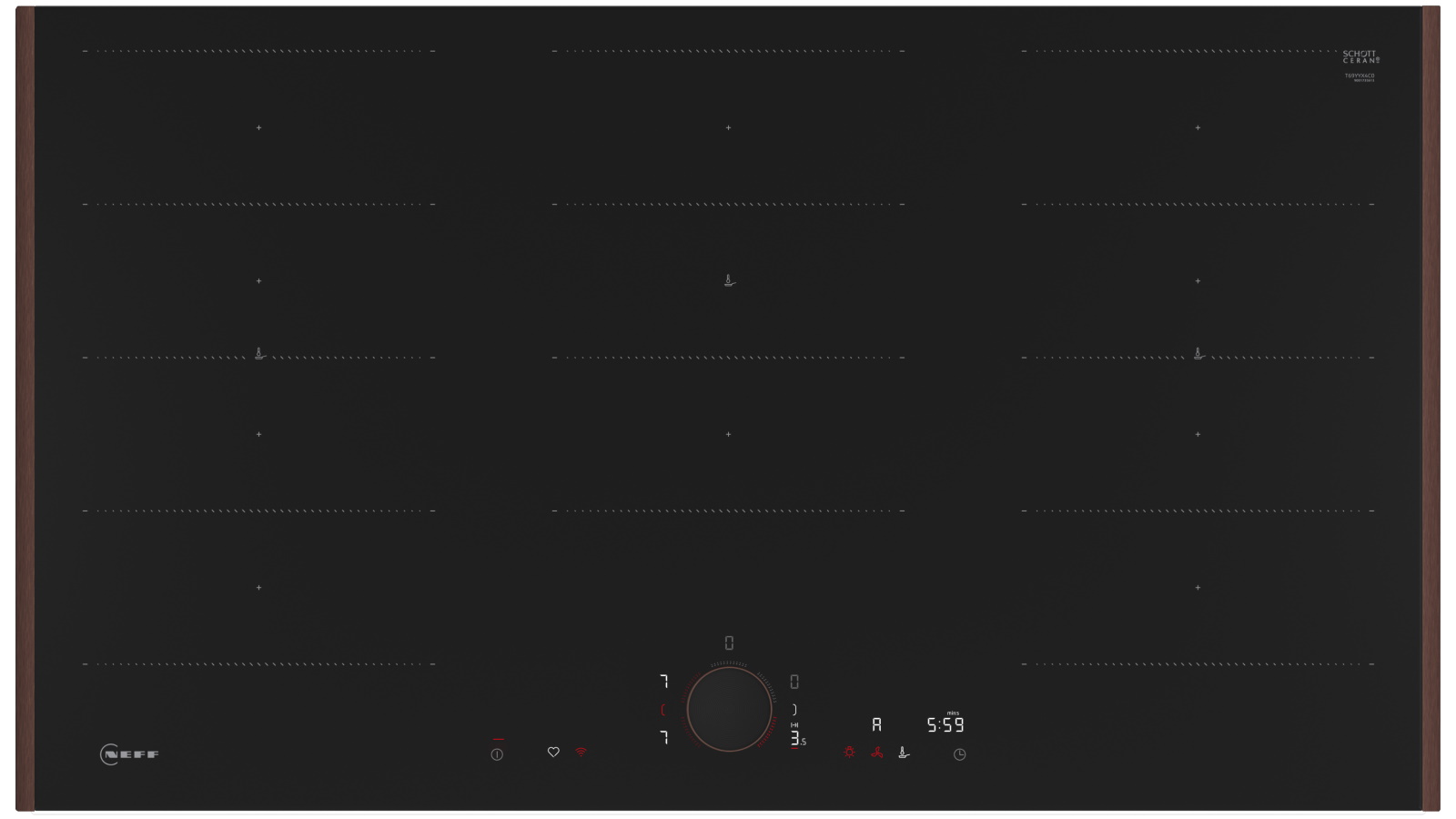 Neff 900mm 5 Zone Flex Induction Cooktop with Twist Pad Flex Control ...