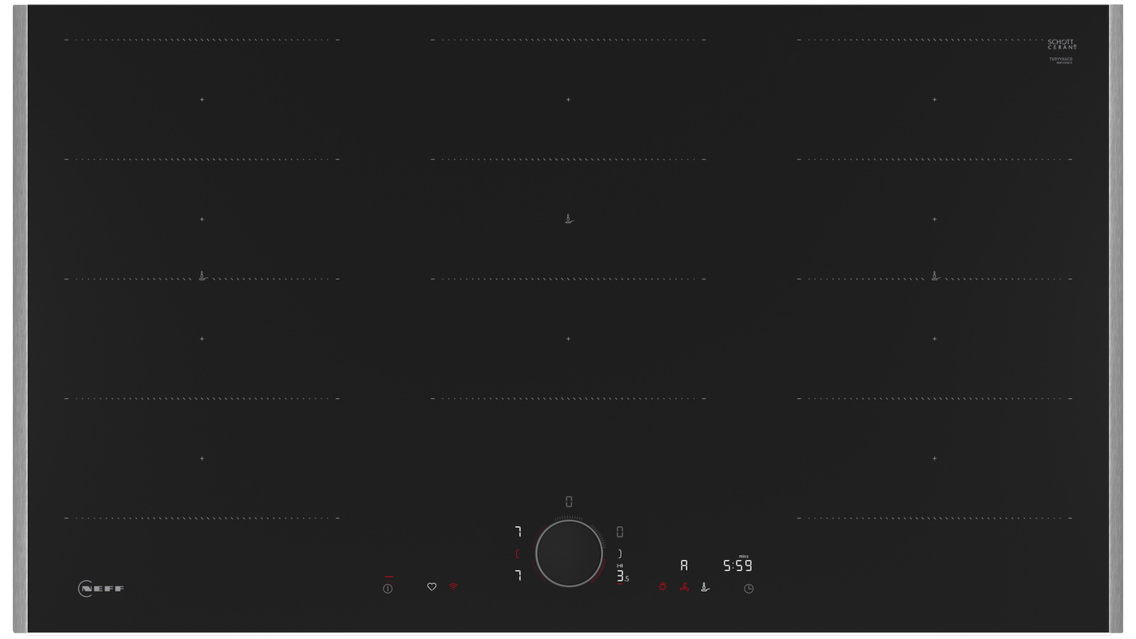 Neff 900mm 5 Zone Flex Induction Cooktop with Twist Pad Flex Control ...