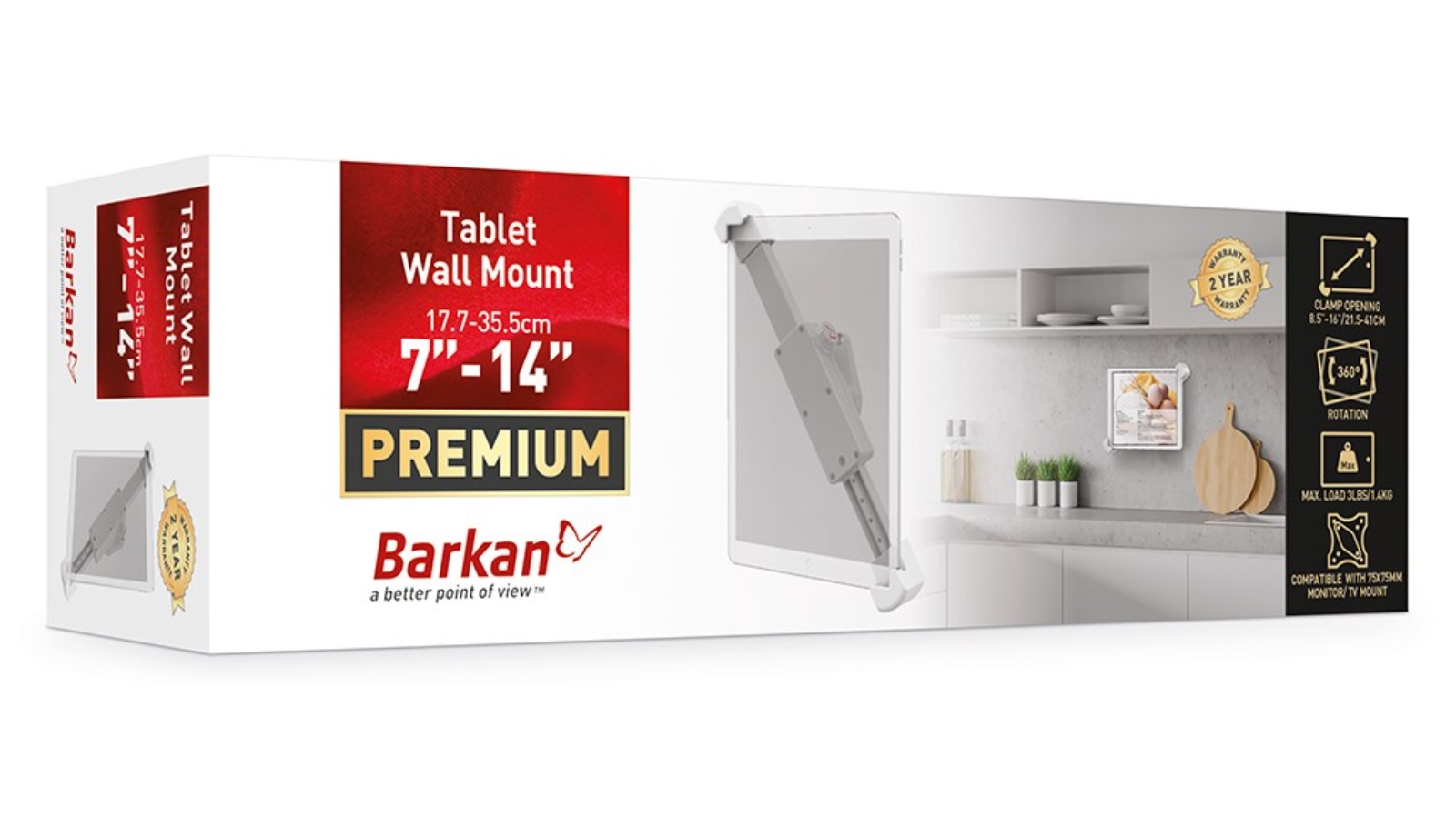 Barkan 360 Degrees Rotation Tablet Wall Mount - 7- 14inch | Harvey Norman
