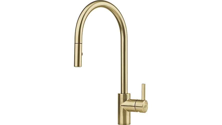 Franke Eos Neo Pull-Out Vegie Spray Kitchen Mixer - Gold | Harvey Norman