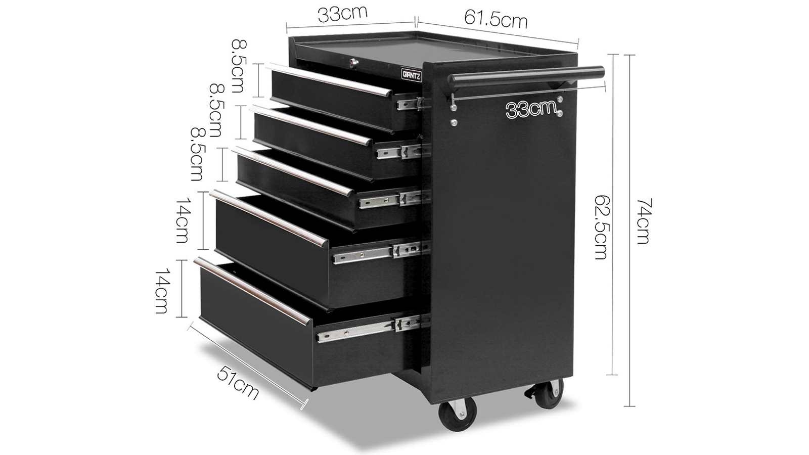 5 drawer portable tool box store