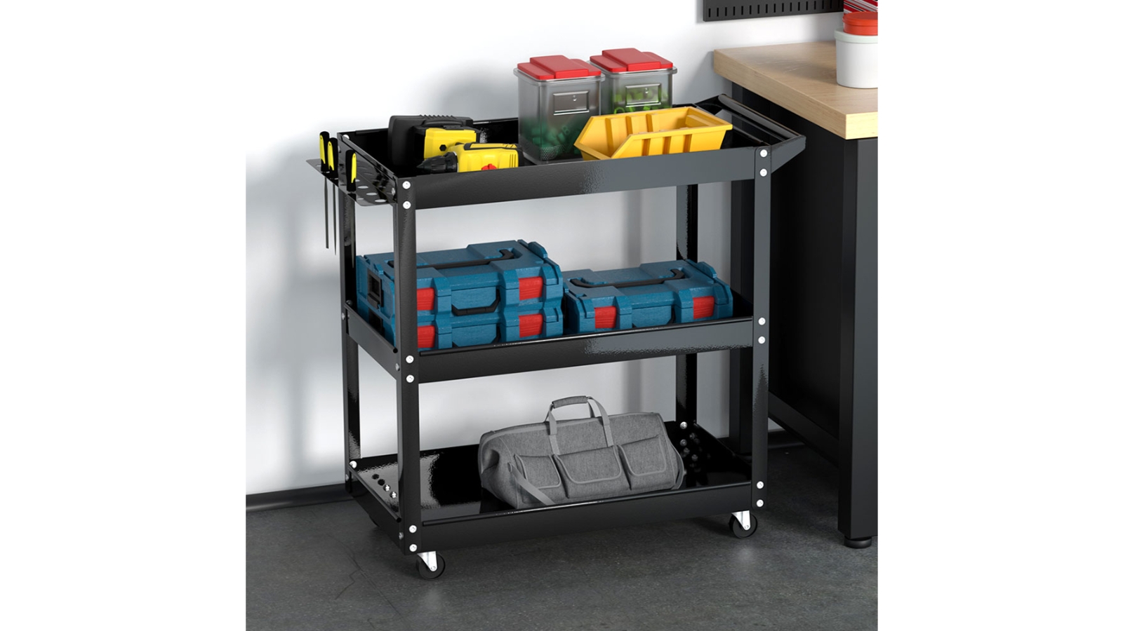 Plastic tool trolley store