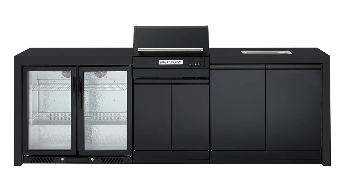Crossray 'eXtreme' Black Electric Outdoor Kitchen - Package 12 | Harvey ...