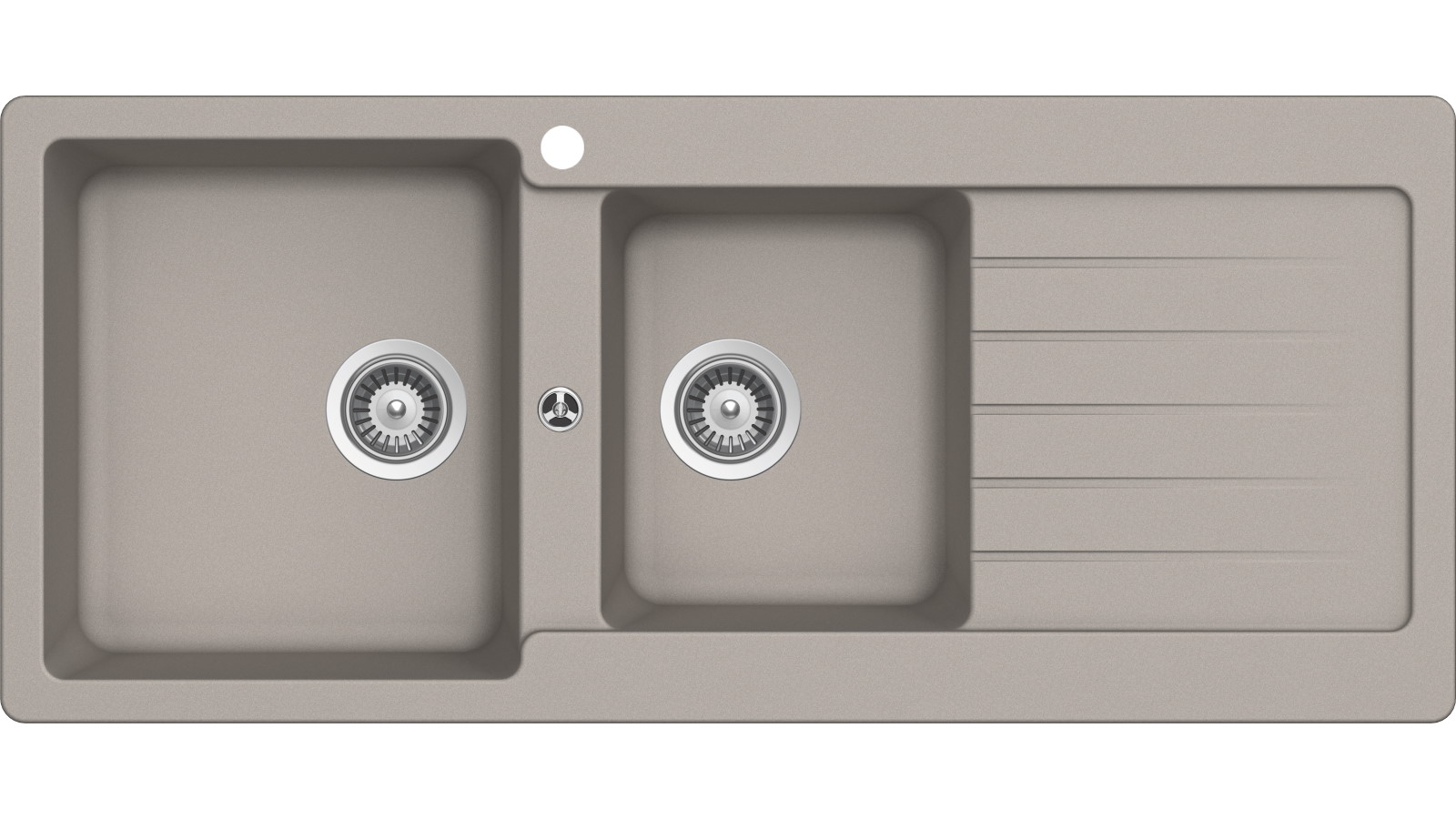 Schock Typos 1 & 3/4 Left Hand Bowl Sink with Drainer & 1 Tap Hole ...