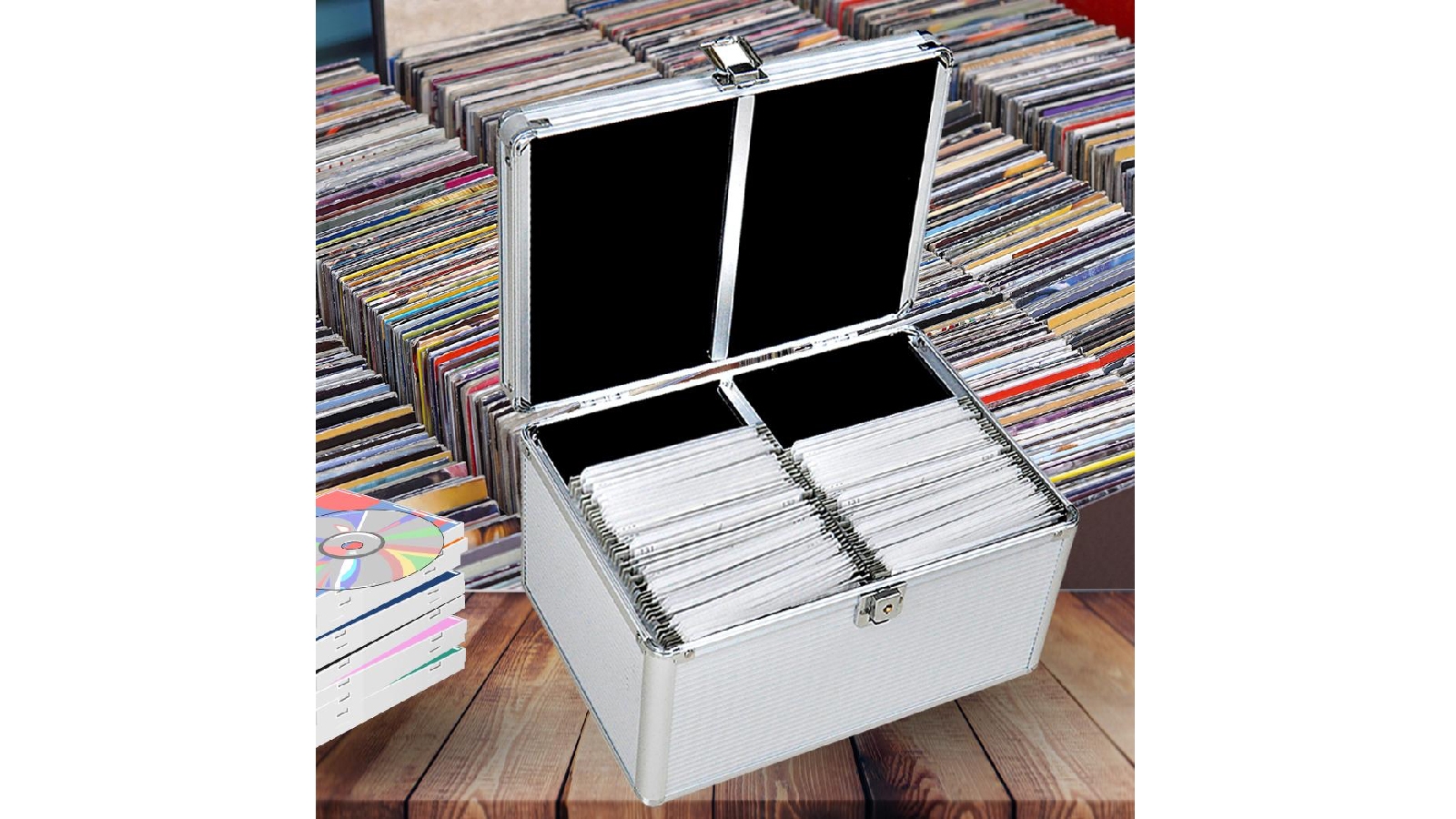 240 Discs Aluminium CD DVD Storage Box | Harvey Norman