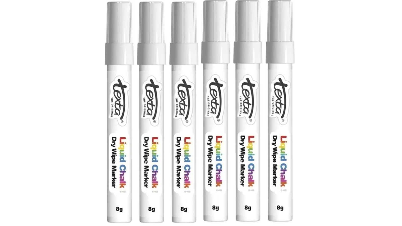 Texta White Bullet Tip Liquid Chalk Marker - Pack of 6 | Harvey Norman
