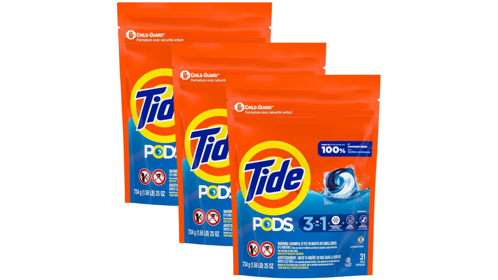 Tide 93 Tabs 3-in-1 Clean Breeze Laundry Pods – Pack of 3 | Harvey Norman