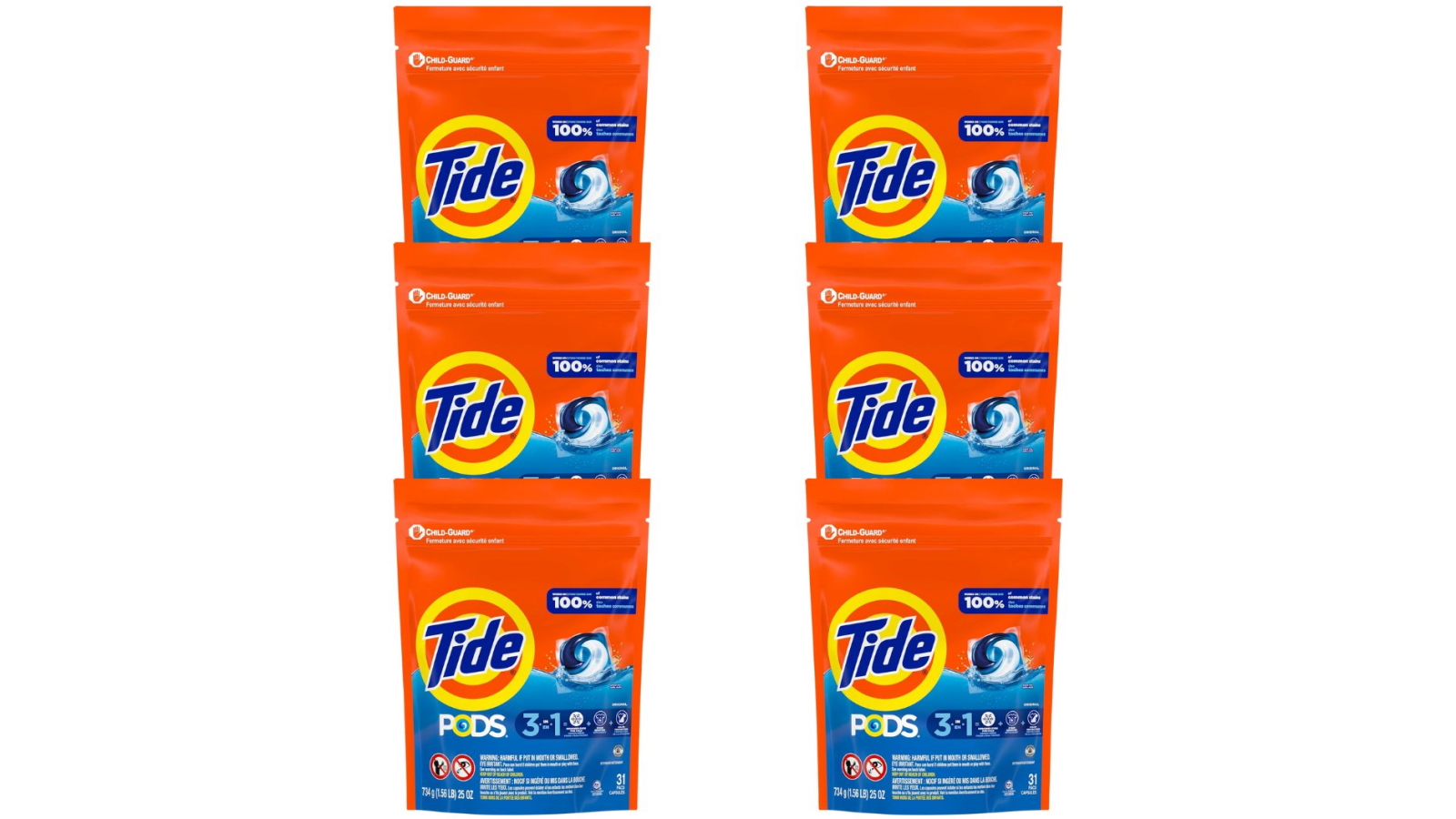 Tide 186 Tabs 3-in-1 Clean Breeze Laundry Pods – Pack of 6 | Harvey Norman
