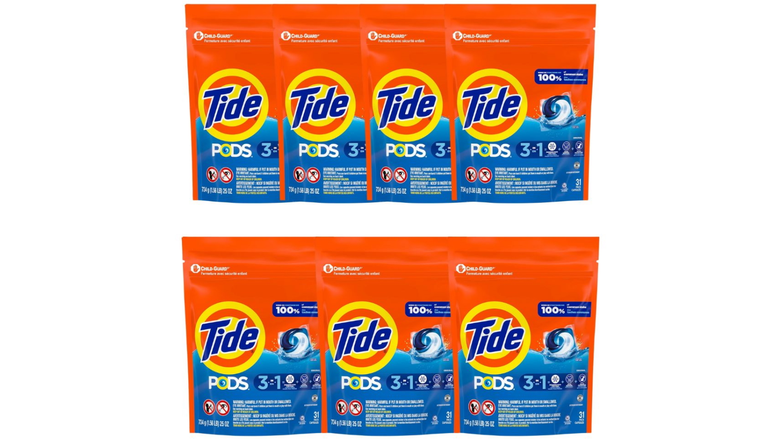Tide 217 Tabs 3-in-1 Clean Breeze Laundry Pods – Pack of 7 | Harvey Norman