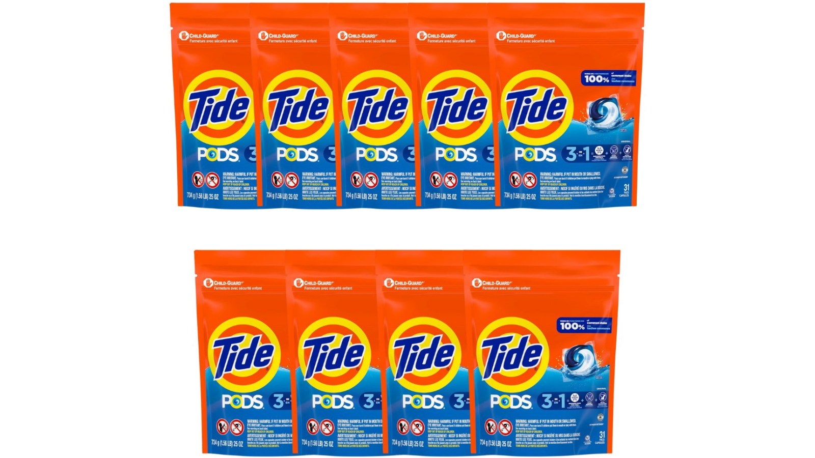 Tide 279 Tabs 3-in-1 Clean Breeze Laundry Pods – Pack of 9 | Harvey Norman