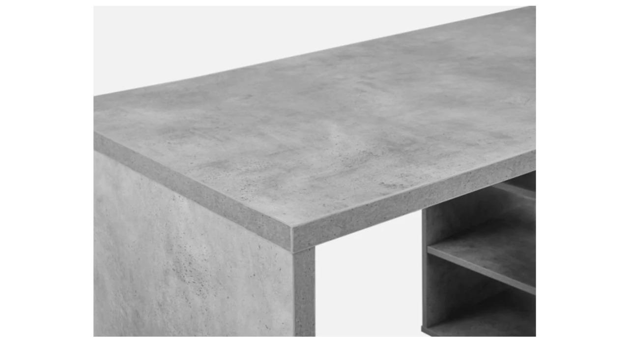 Design Square 140cm Wooden Office Desk with Storage - Grey | Harvey Norman