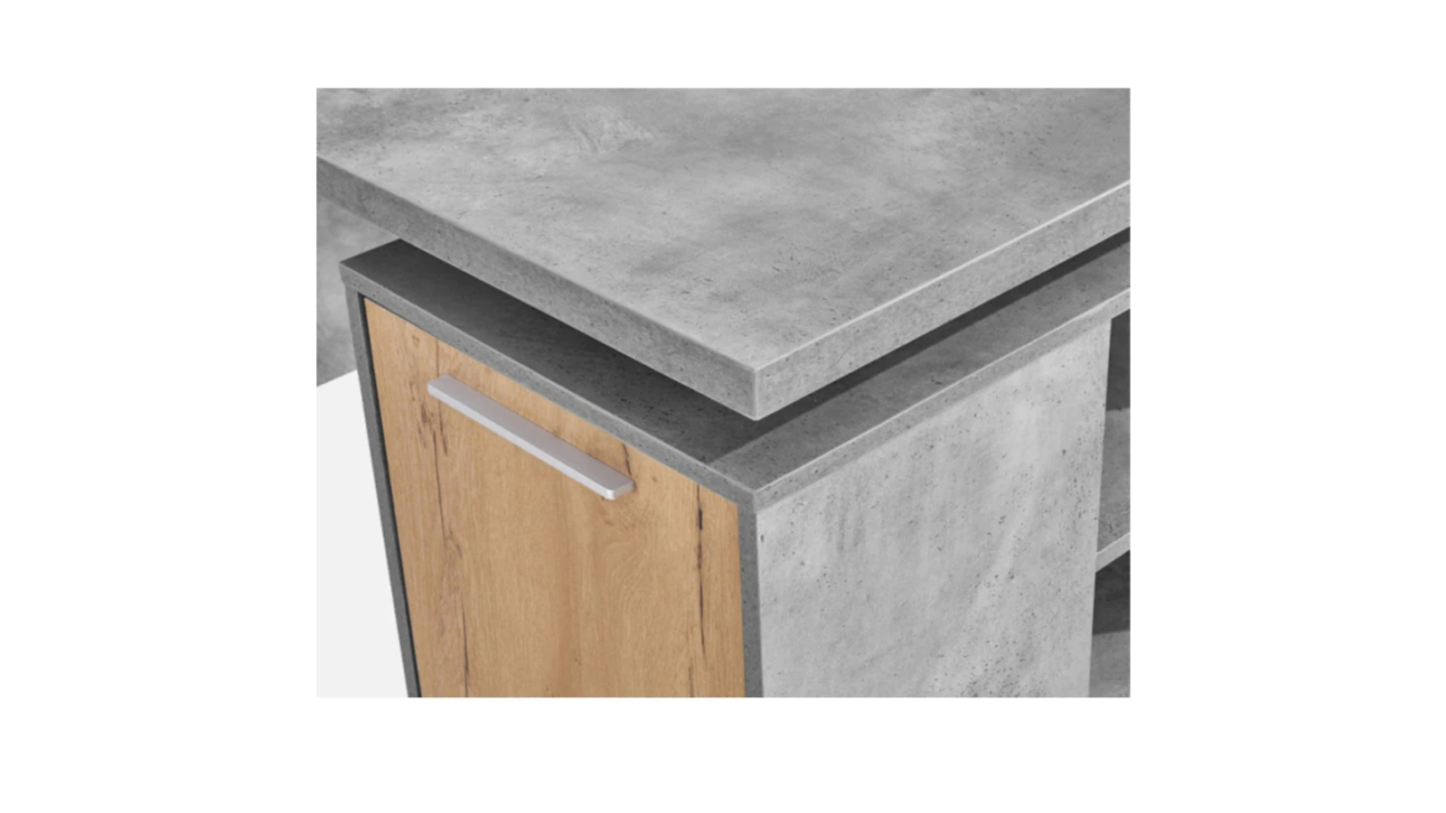Design Square 140cm Wooden Office Desk with Storage - Grey | Harvey Norman