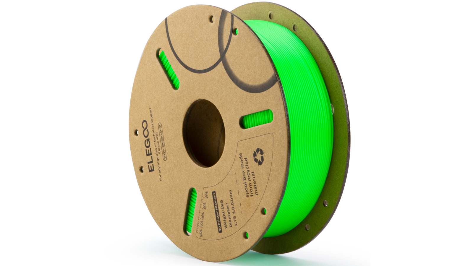 Elegoo PLA Luminous Green 1.75mm 1kg 3D Printer Filament | Harvey Norman