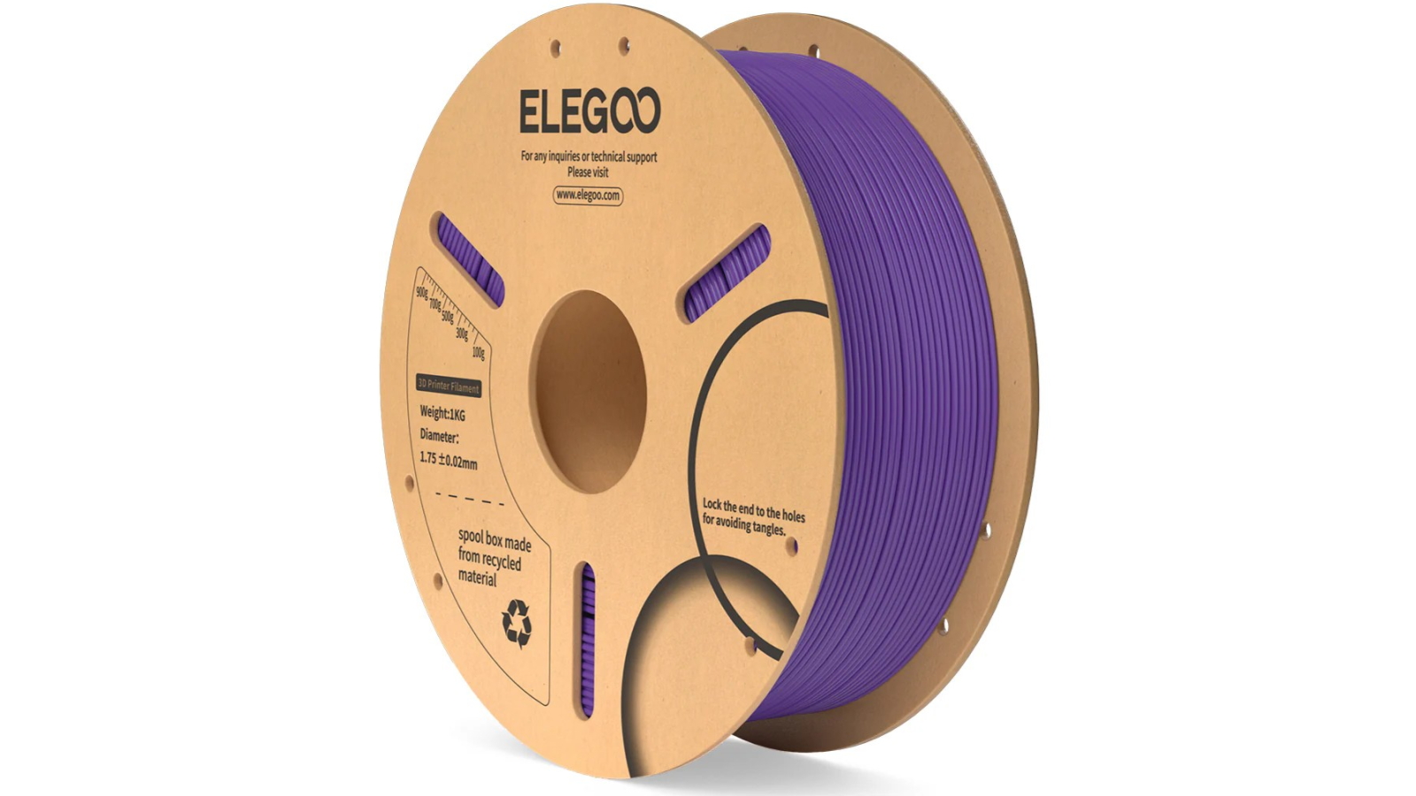 Elegoo PLA Purple 1.75mm 1kg 3D Printer Filament | Harvey Norman