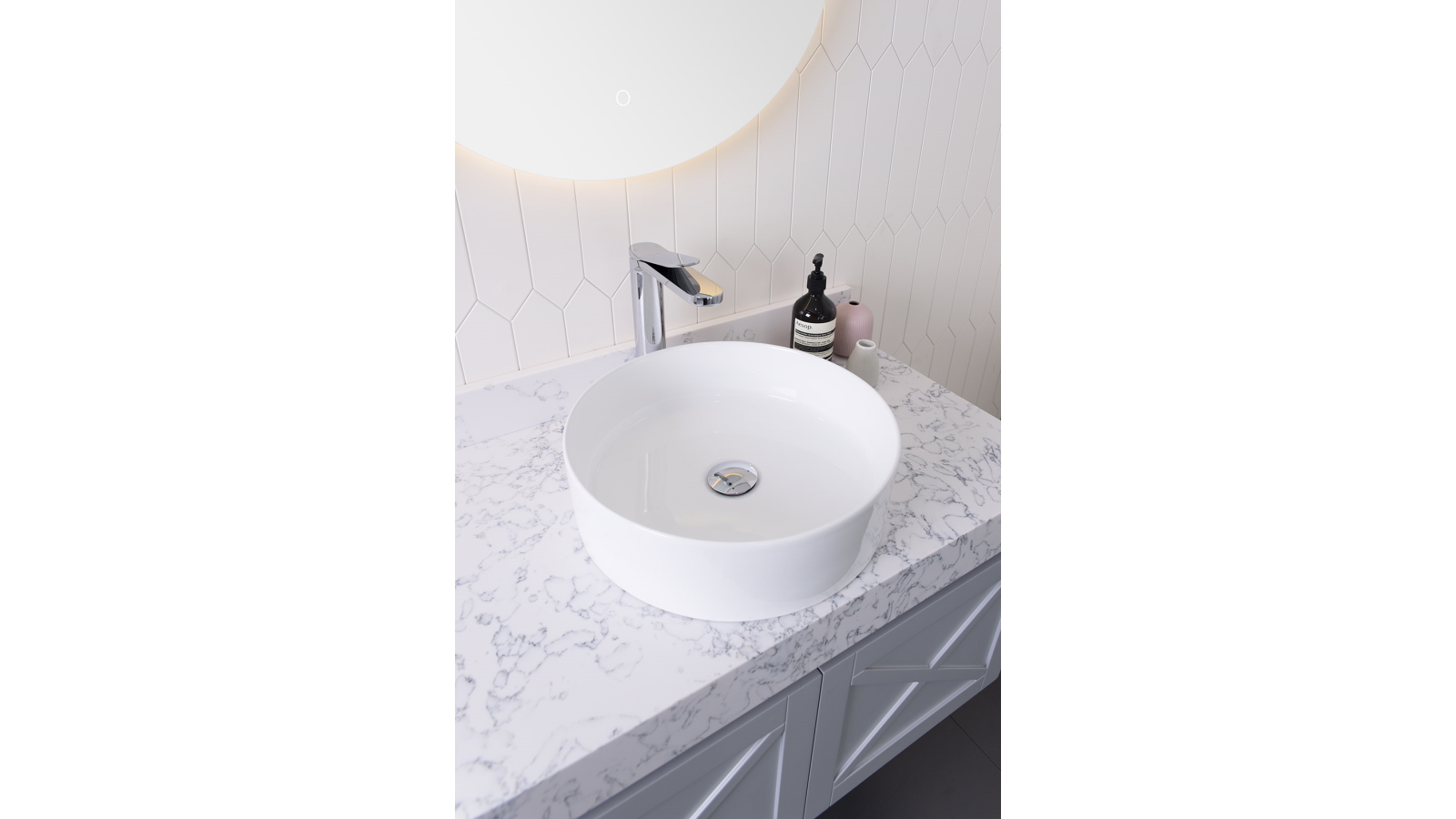 ADP Robbie Above Counter Basin - Gloss White | Harvey Norman